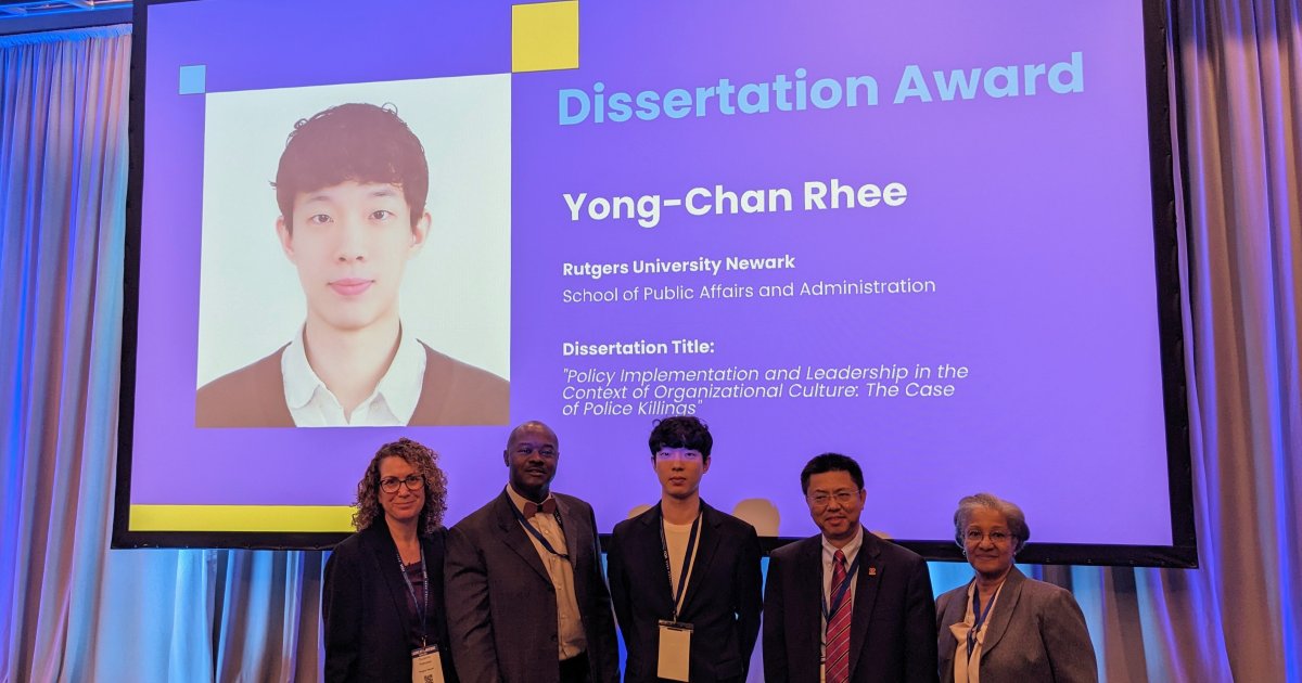 Rutgers SPAA Alumnus Yong-Chan Rhee (PhD'24) Receives 2024 Best ...